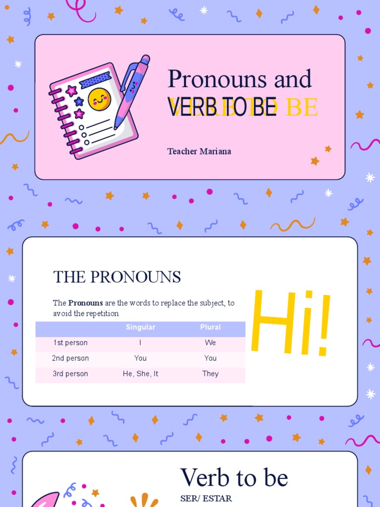Understanding Pronouns and Verb "To Be" | PDF