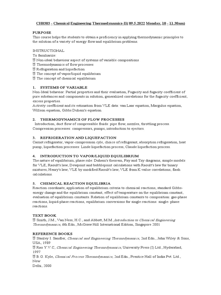 Analysis of Thermodynamic and Heat Transfer Concepts Covered in ...