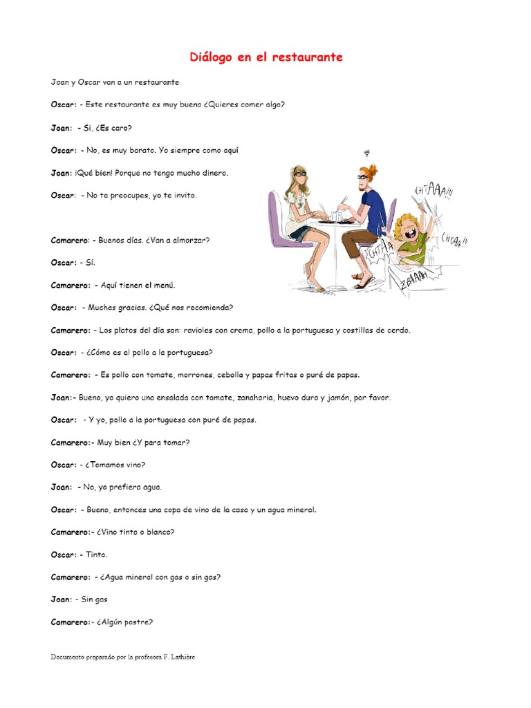 Diálogo en El Restaurante | PDF