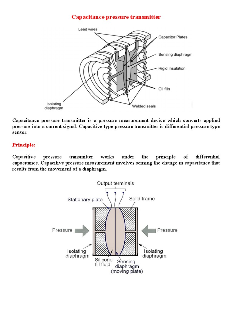 Capacitance Pressure Transmitter | PDF | Capacitance | Capacitor