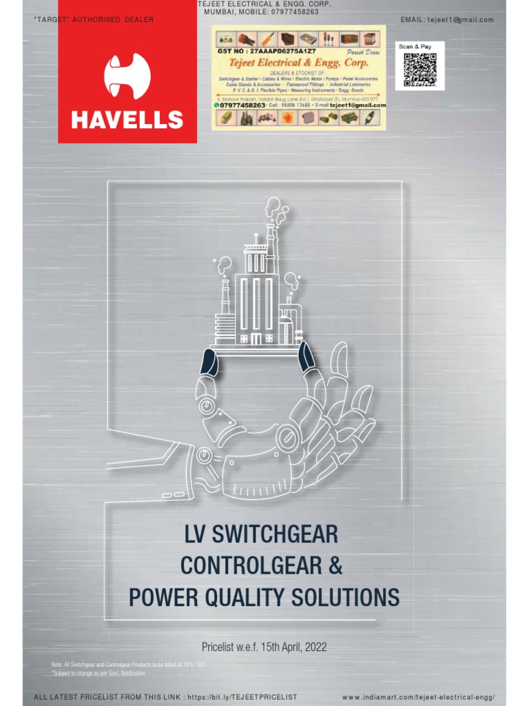 Havells Ip Switchgear Price List Wef 15-04-2022 | PDF | Physical ...