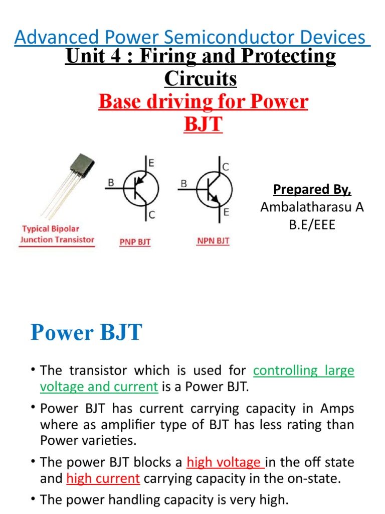 Base Driving For Power BJT Siva | PDF | Bipolar Junction Transistor ...