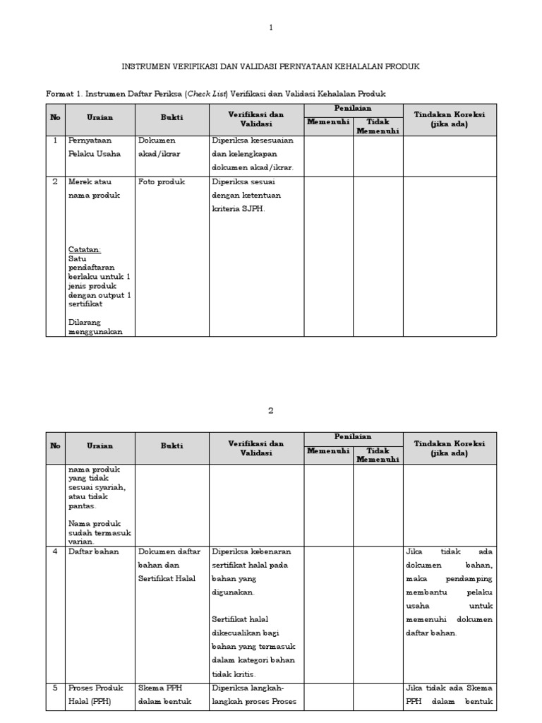Instrumen Verifikasi Dan Validasi Pendamping PPH | PDF