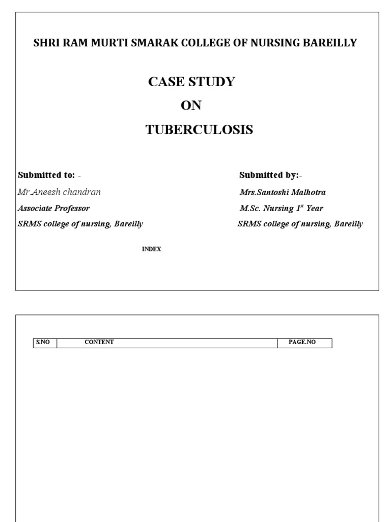 Tuberculosis Case Study Presentation | PDF | Respiratory Tract | Lung