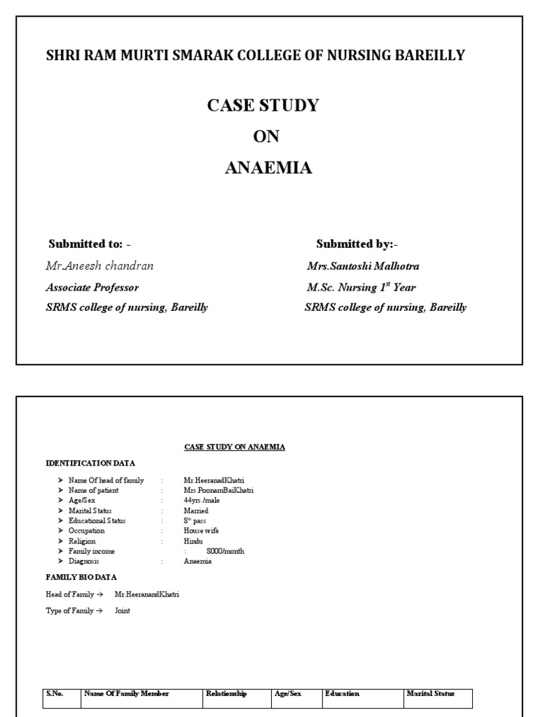 Case Study on Anemia in a Patient | PDF | Anemia | Blood