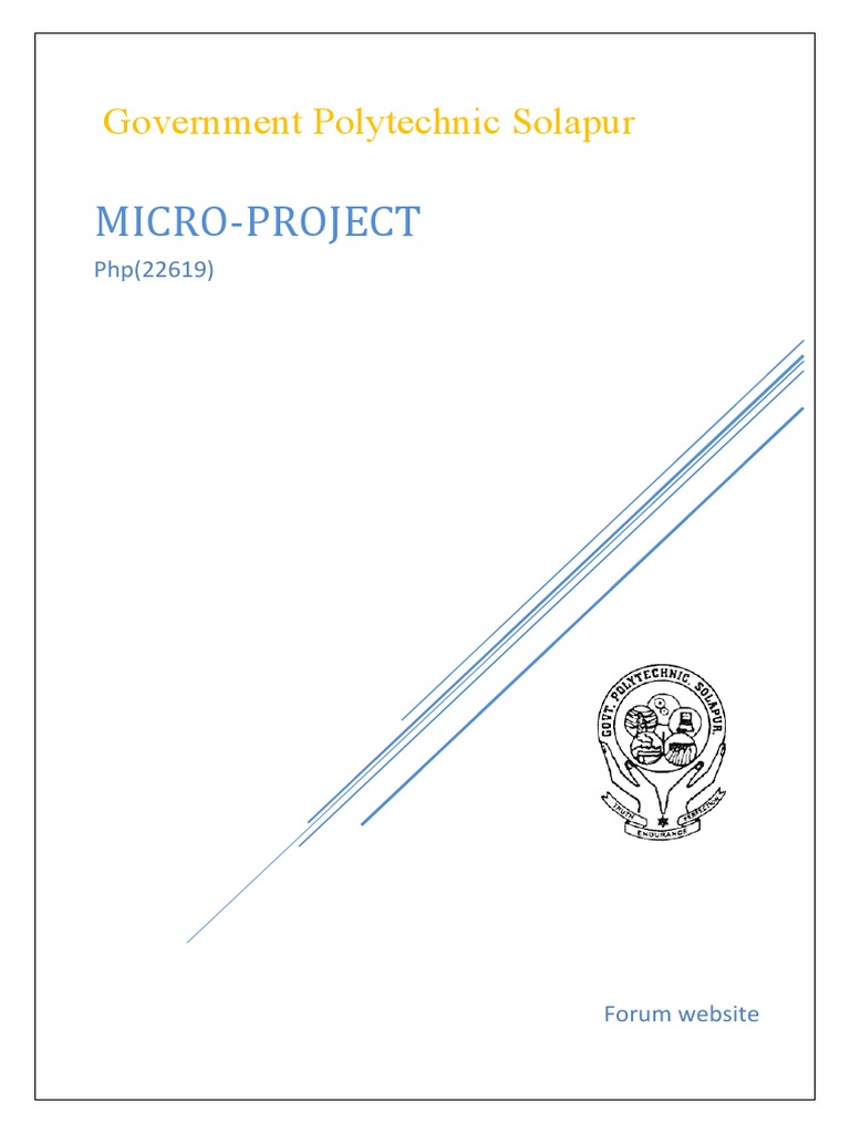 Micro-Project: Government Polytechnic Solapur | Download Free PDF | Php ...