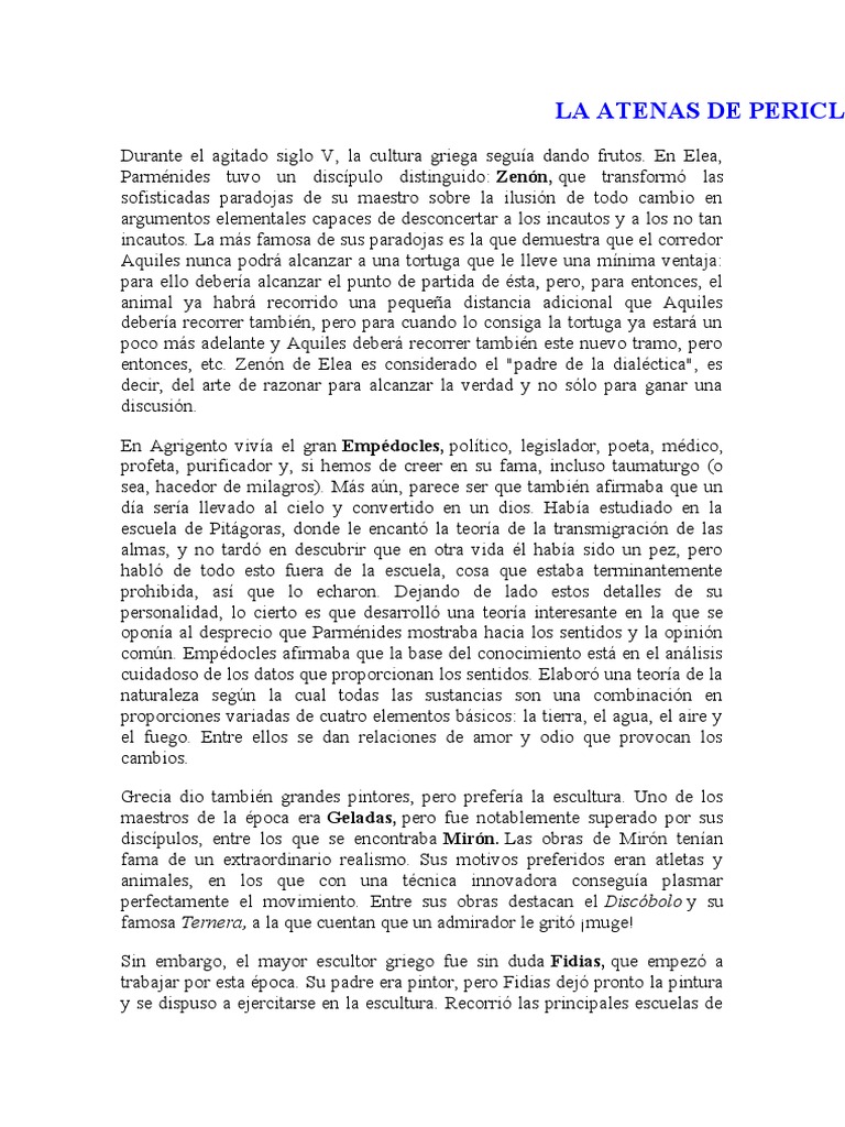 La Atenas de Pericles | PDF | Esparta | Judios