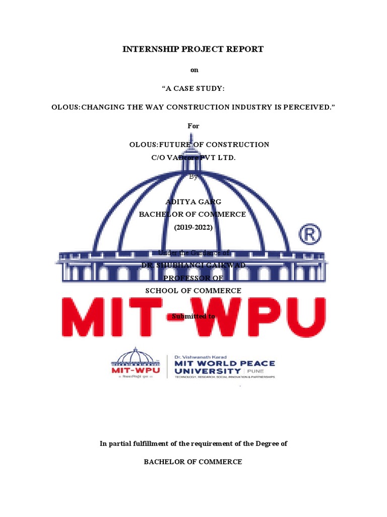 Internship Project Report: Bachelor of Commerce | PDF | Digital ...