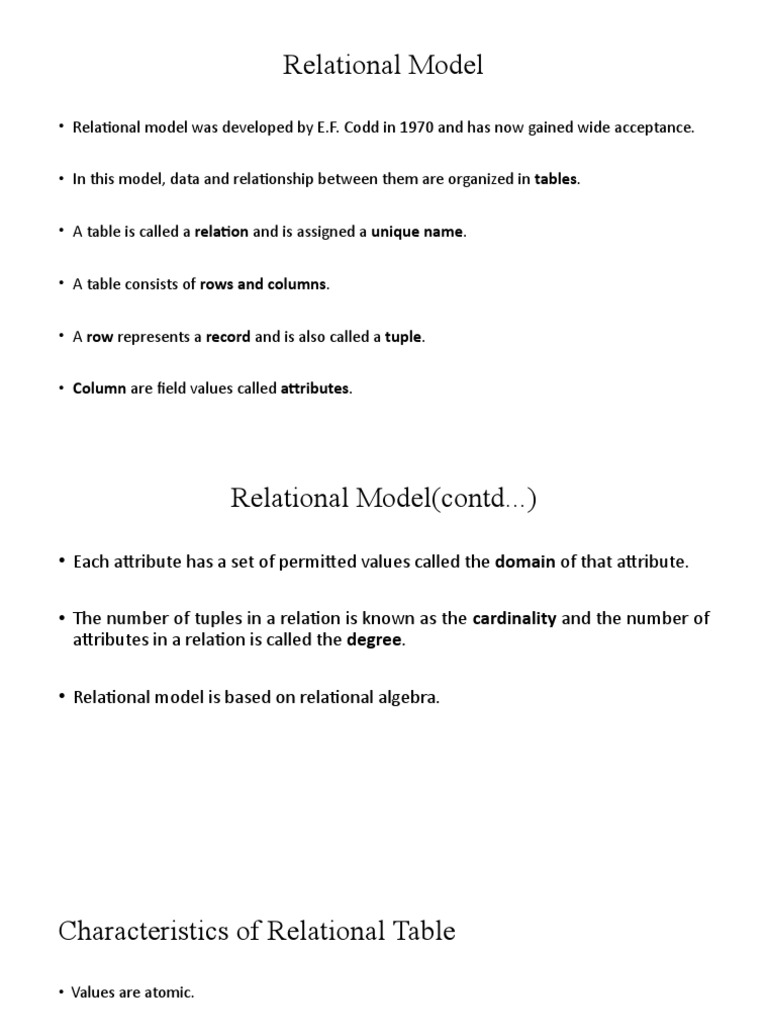 Relational Model Pdf Relational Database Relational Model