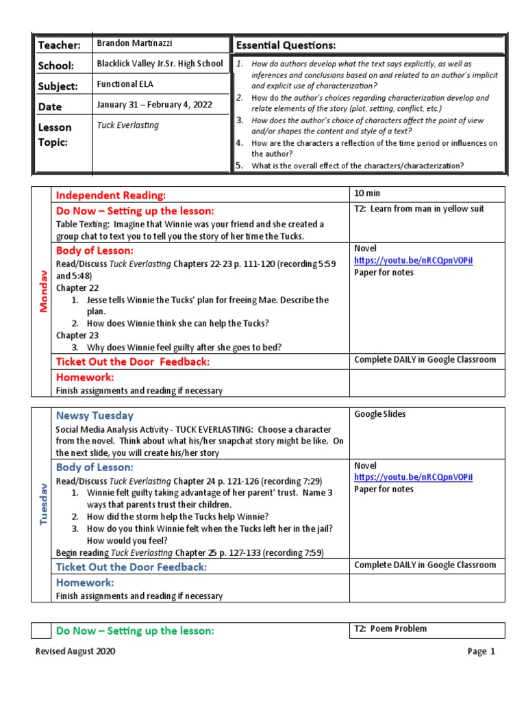 Tuck 5 | PDF | Reading Comprehension | Learning