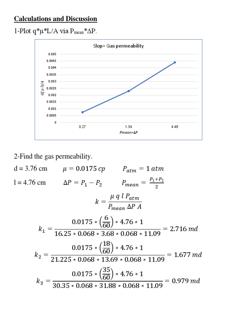 Calculations and Discussion: Slop Gas Permeability | PDF | Permeability ...