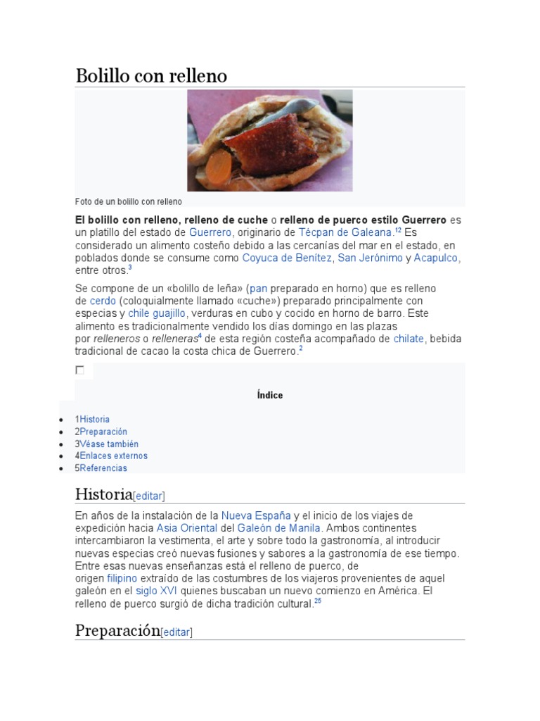 Bolillo Con Relleno | PDF | Relleno | especia