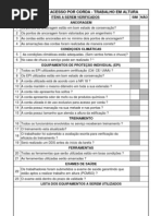 Check List de Cabos e Cintas