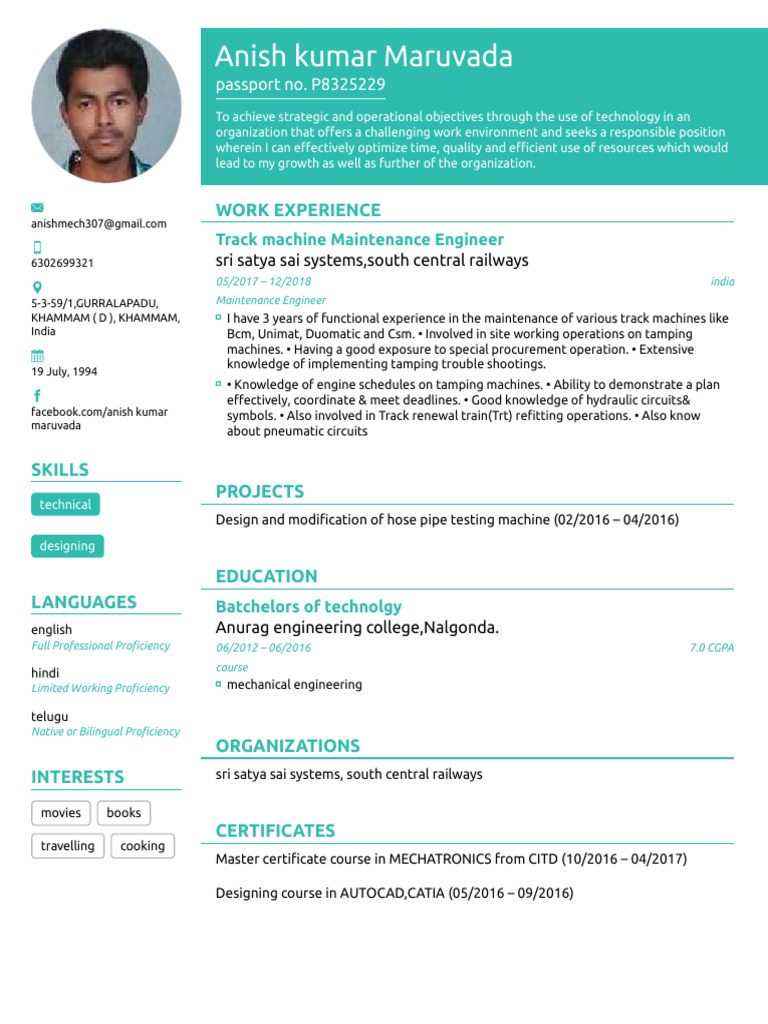 Anish's Resume | PDF | Engineering