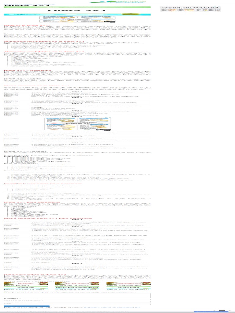 【Dieta 3x1】 ¿En que consiste ¿Funciona Menú Semanal | PDF