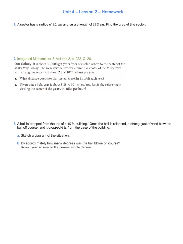 Unit 4 - Lesson 2 Homework | PDF