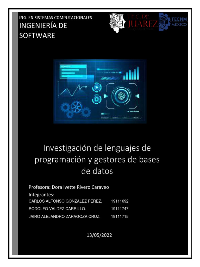 Investigación de lenguajes de programación y gestores de bases de datos ...