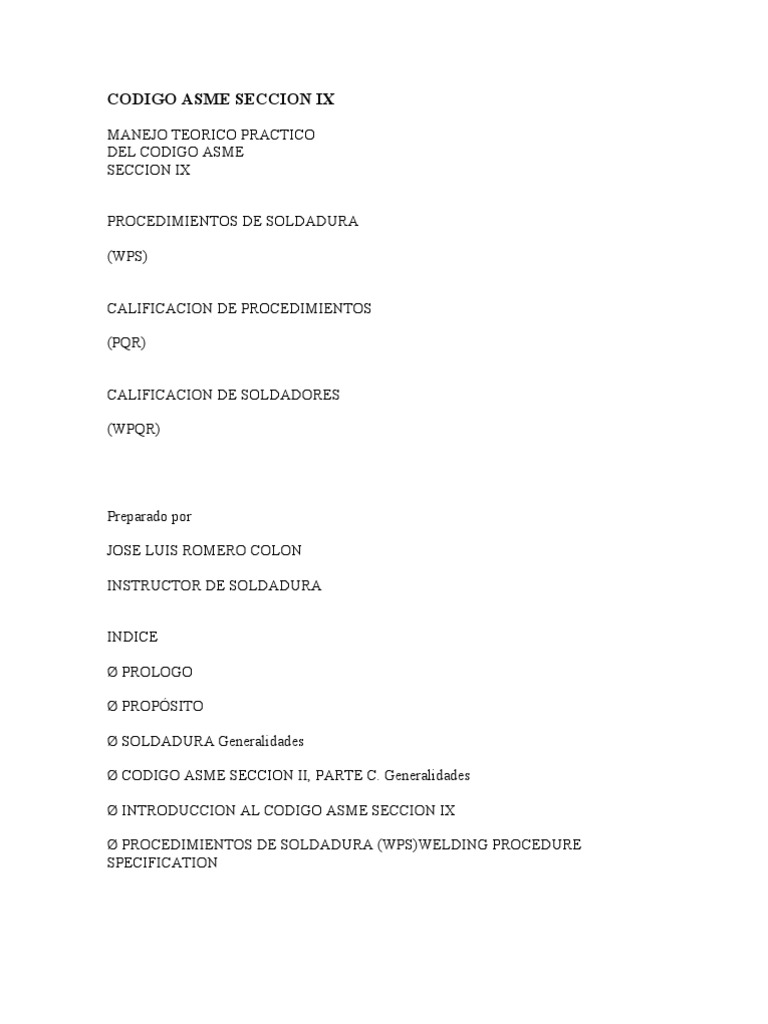 Codigo Asme Seccion Ix | PDF | Soldadura | Construcción