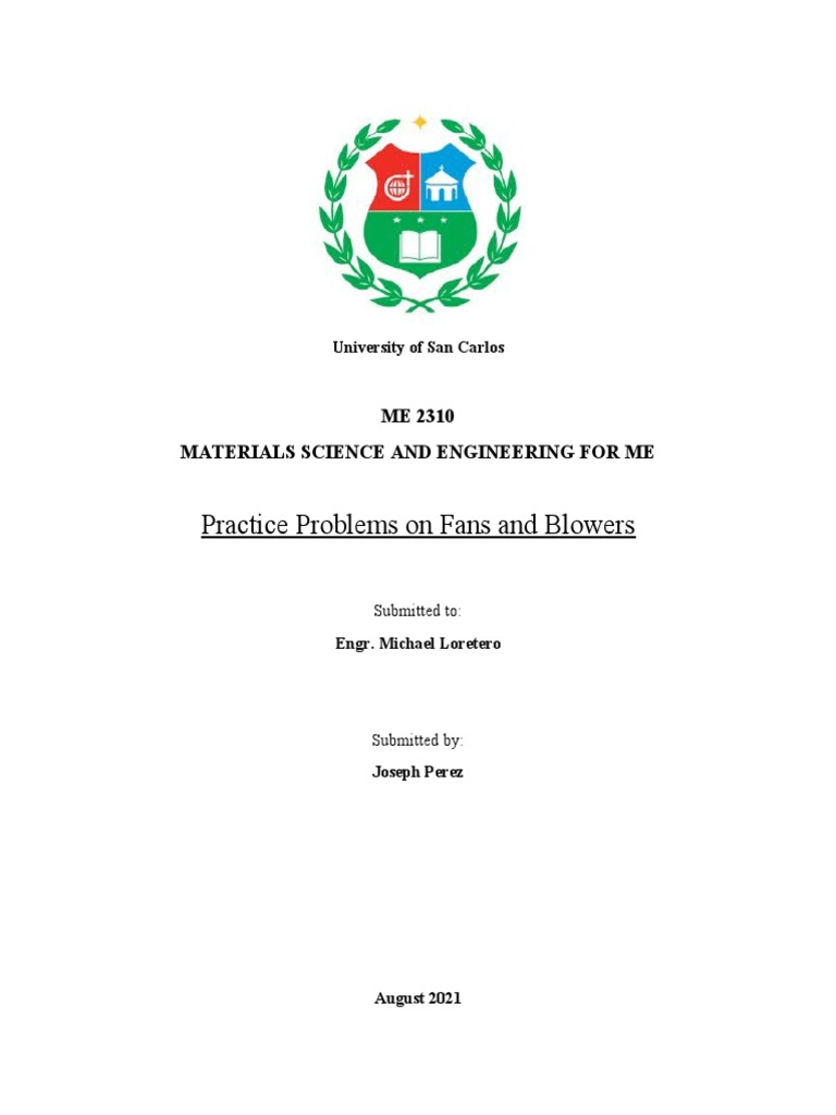 Practice Problems On Fans and Blowers | PDF
