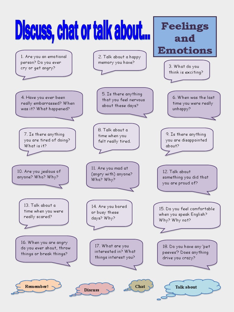 Feelings and Emotions Speaking | PDF