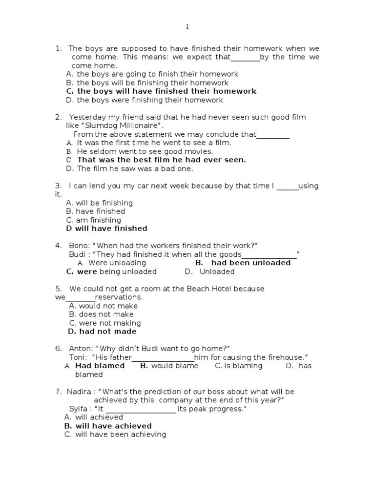 Grammar Exercises and Answers | PDF