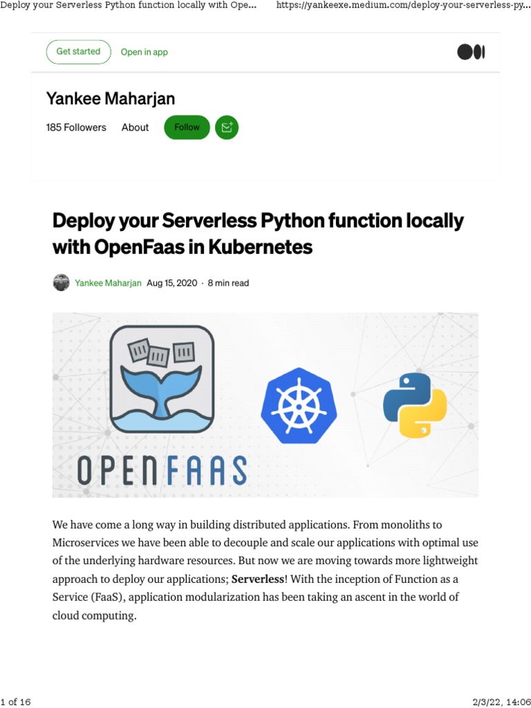 Deploy Your Serverless Python Function Locally With Openfaas In