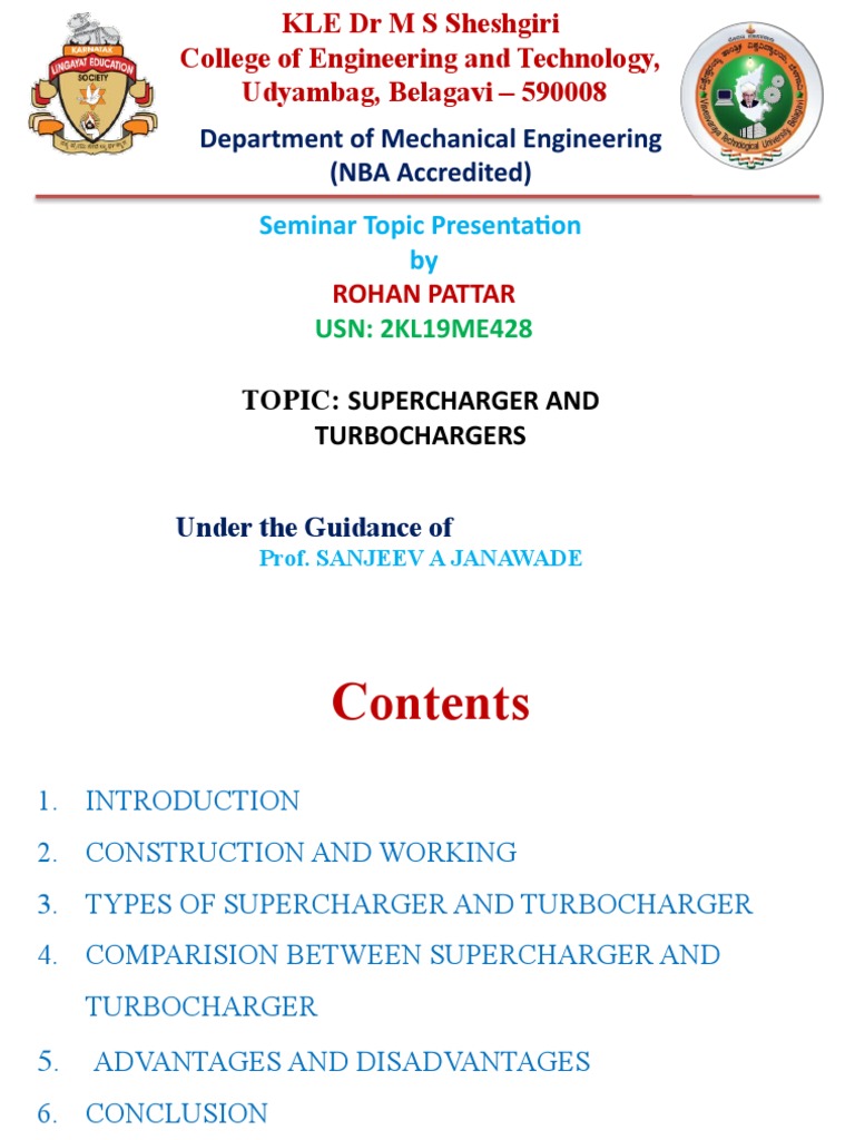 Department of Mechanical Engineering (NBA Accredited) : Seminar Topic ...