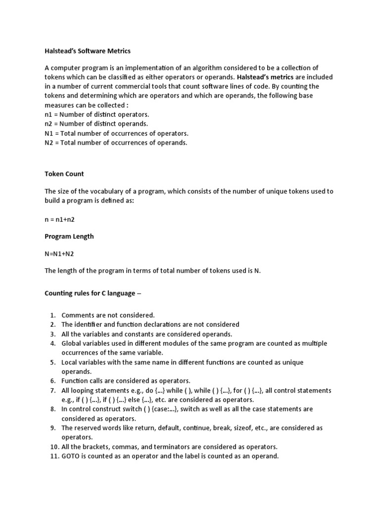 Measuring Software Complexity Through Token Counting And Information 9417