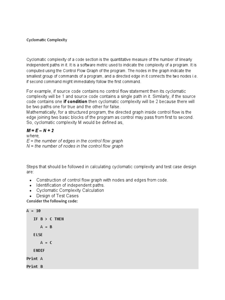 Cyclomatic Complexity Notes | PDF
