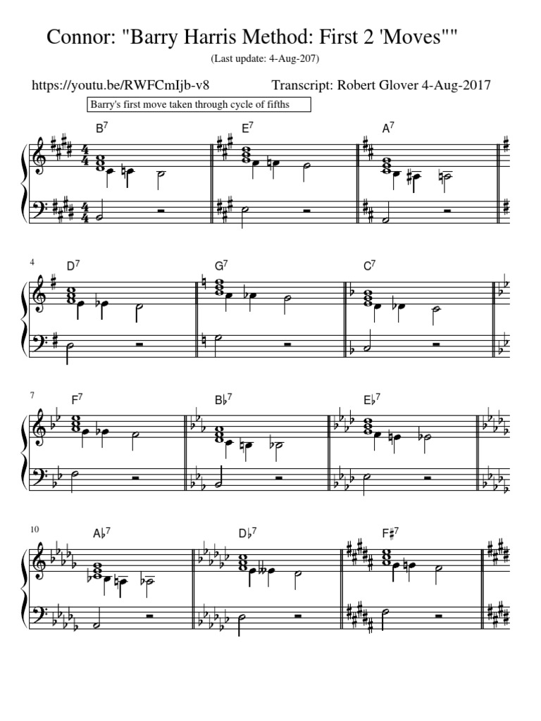 Barry Harris Method First 2 Moves (#21) (LIVE TRANSCRIPT) | PDF