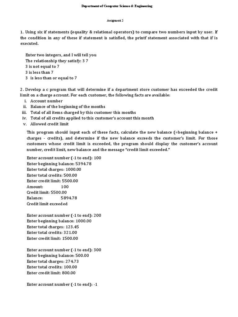 Programming And Problem Solving Lab Assignment 2 Pdf Interest 3762