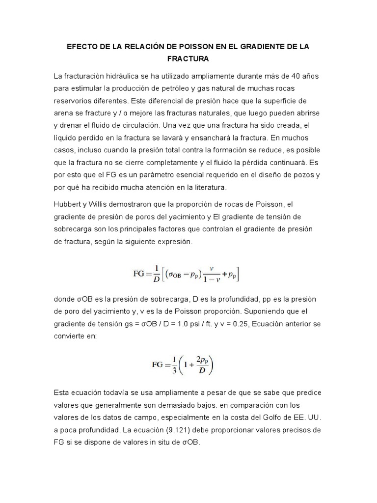 Efecto de La Relación de Poisson en El Gradiente de La Fractura | PDF ...