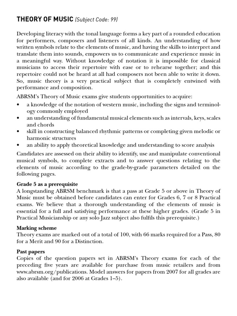 Music Theory Syllabus | PDF