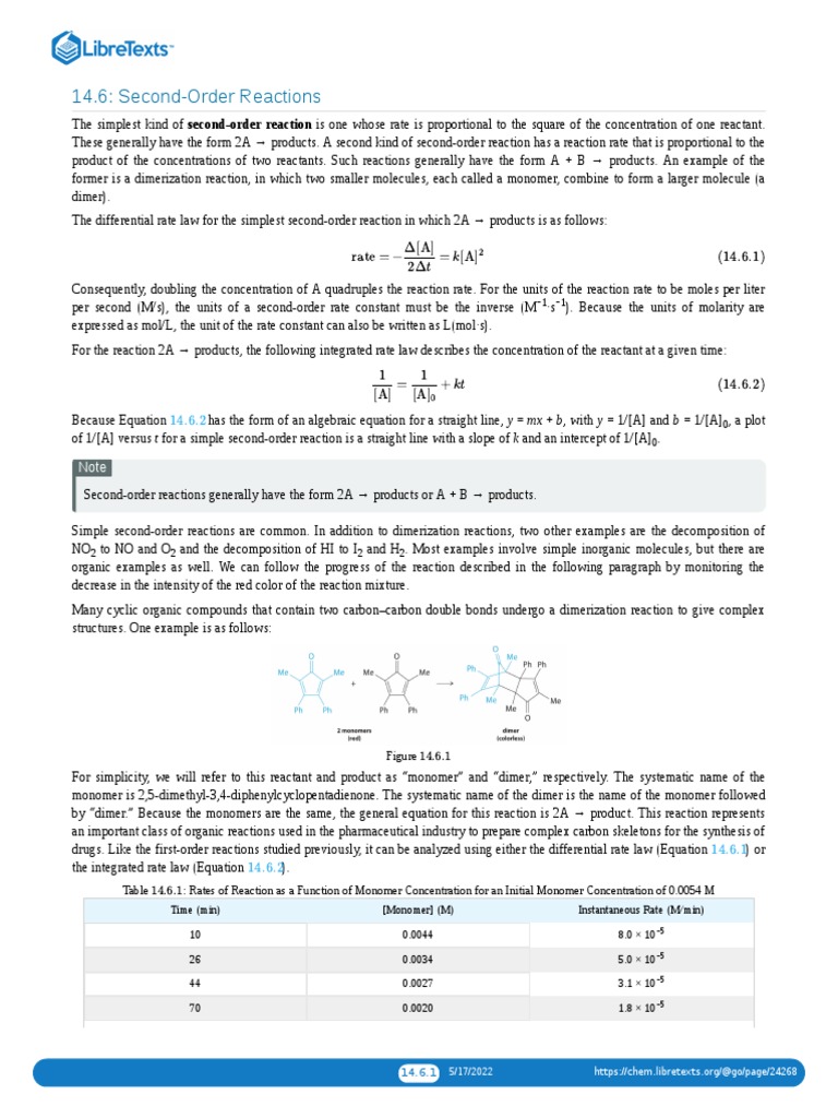 Second-Order Reactions | PDF | Reaction Rate | Reaction Rate Constant