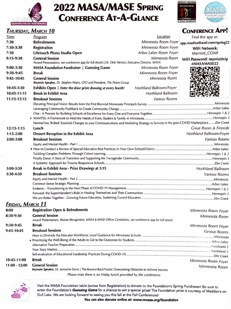 2022 Mase Conference Schedule | PDF