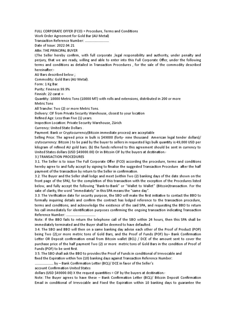 SwissGold Exchange Company FCO2 | PDF | Financial Transaction | Cargo