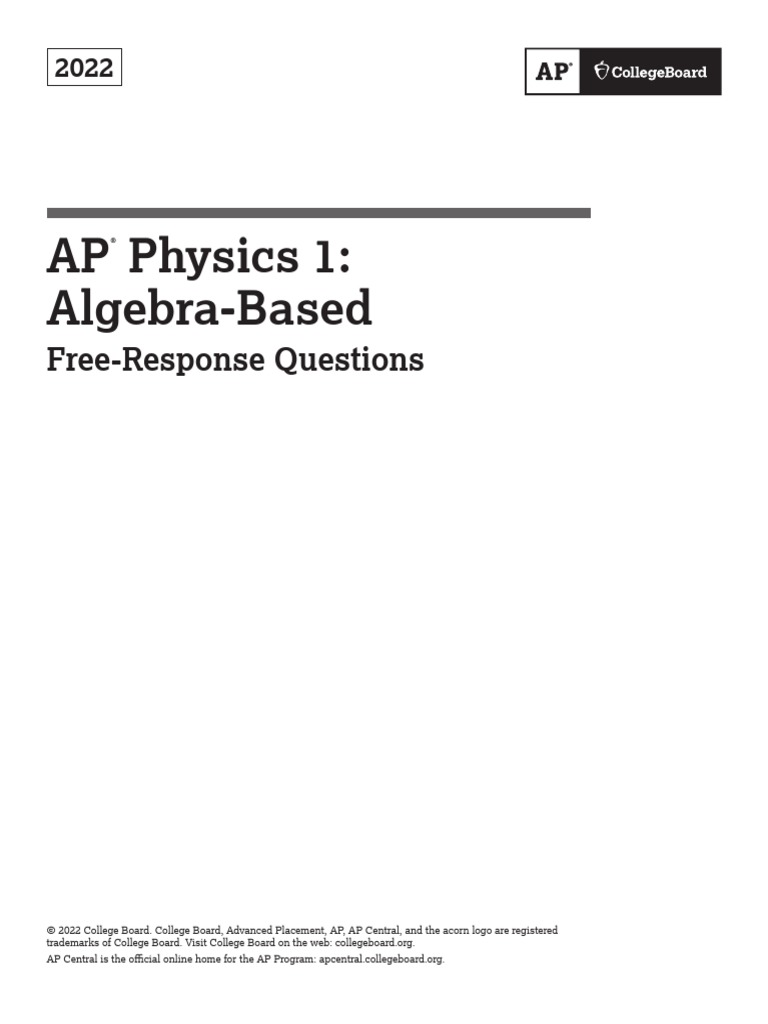 2022 AP Physics 1 Algebra Based FRQ PDF | PDF | Kinetic Energy | Force