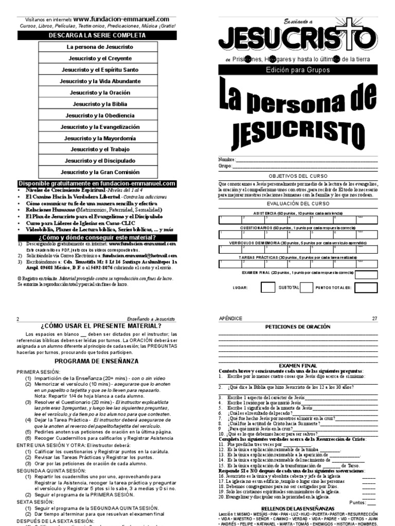 La Persona De Jesucristo Pdf Jesús Cristo Título