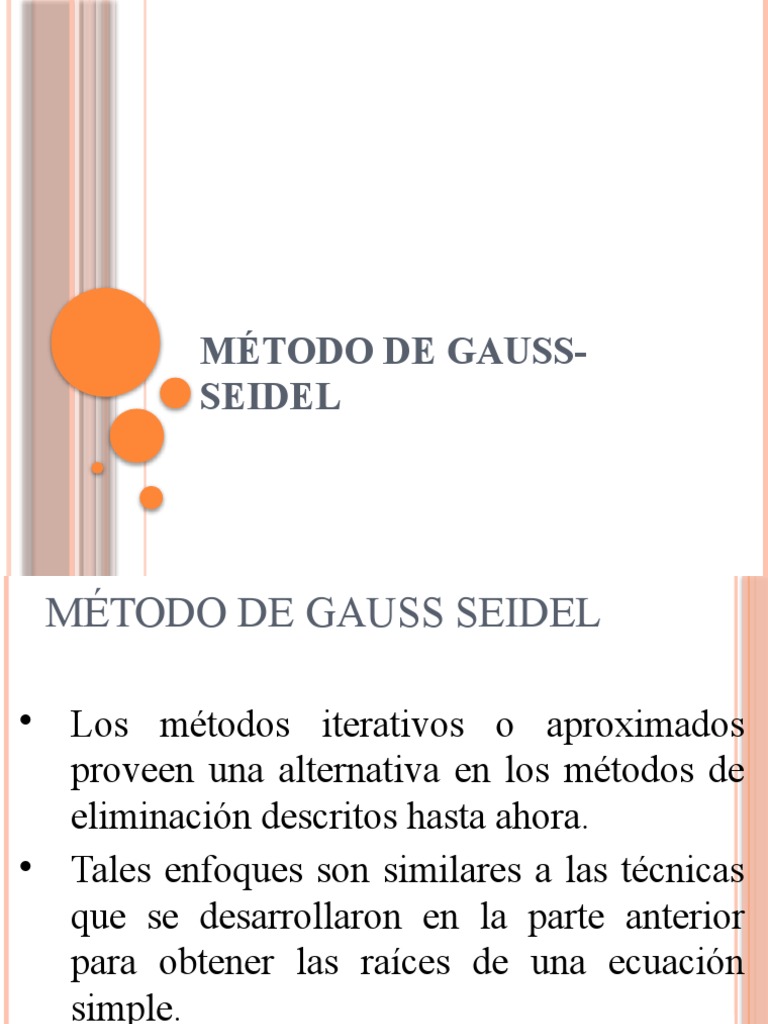 Método de Gauss Seidel | PDF | Ecuaciones | Matemáticas
