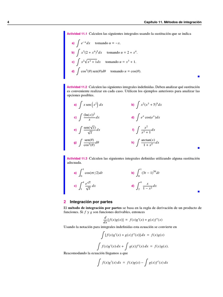 Ejercicios de Integrales Por Sustitucion | PDF | Integral | Física teórica