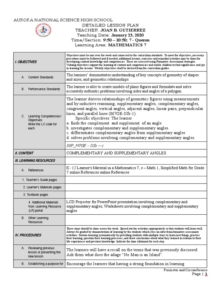 Dlp Template for Class Observation | PDF | Learning | Lesson Plan