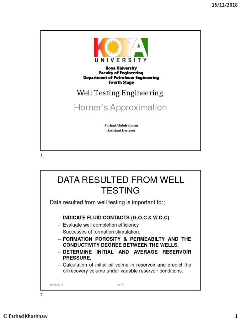 Horner's Approximation | PDF | Petroleum Reservoir | Pressure