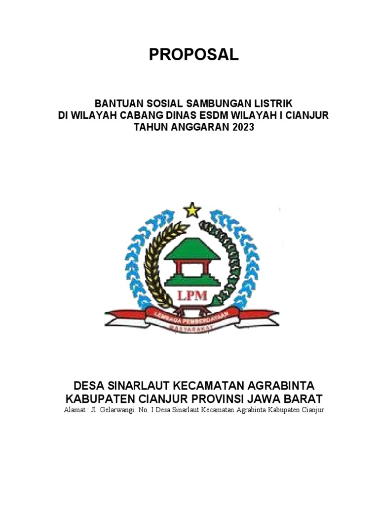Proposal Bansos Listrik Desa 2023 | PDF