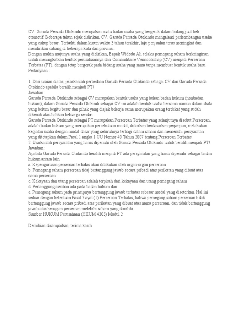 Diskusi 2 HKUM4303 | PDF