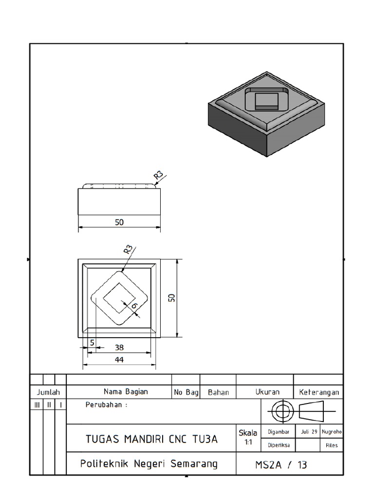 MS - 2A - 13 - Nugroho Widyantoro - Tugas CNC TU3A Mandiri | PDF | Metode & Bahan Ajar ...