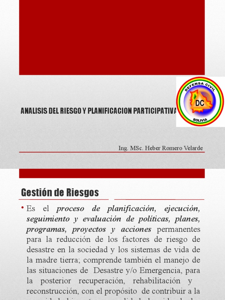 Analisis Del Riesgo y Planificacion Participativa | PDF | Riesgo ...