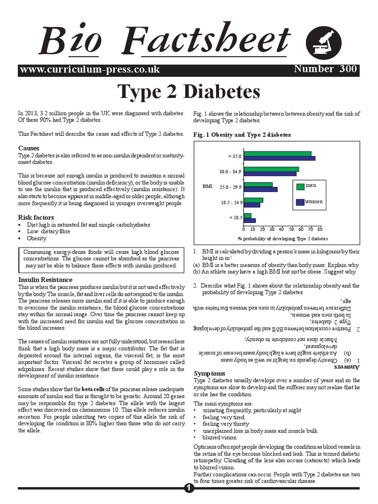 Bio Factsheet: Type 2 Diabetes | PDF | Insulin | Insulin Resistance