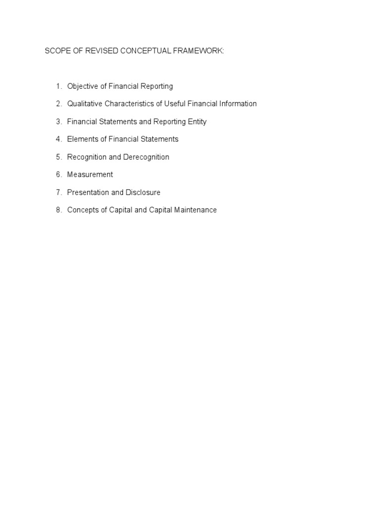 Scope of Revised Conceptual Framework | PDF