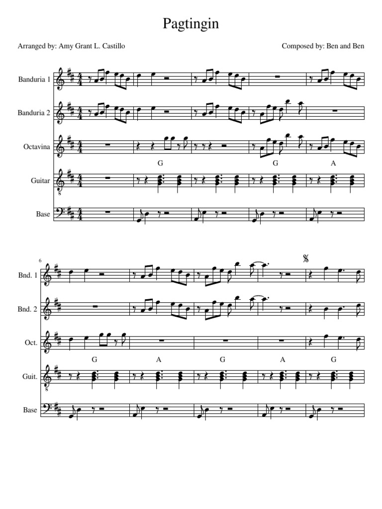 Pagtingin by Ben&Ben: Chords & Lyrics | PDF