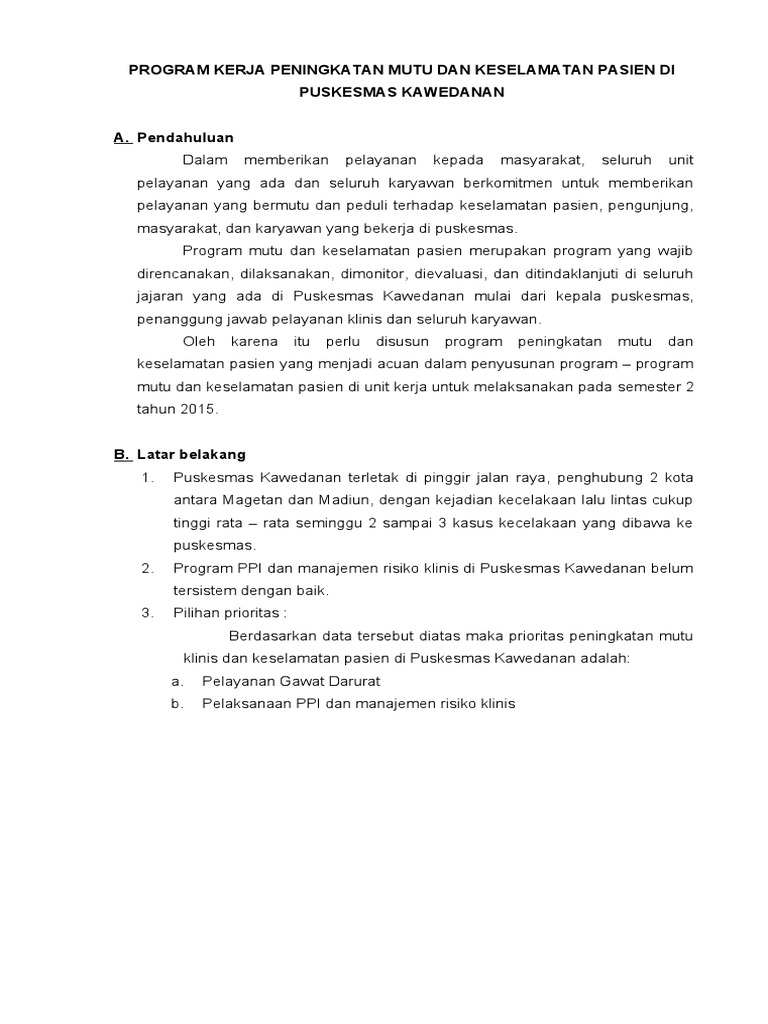 Program Kerja PMKP | PDF